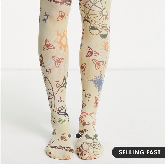 ASOS | Accessories | Asos Tattoo Print Tights | Poshmark